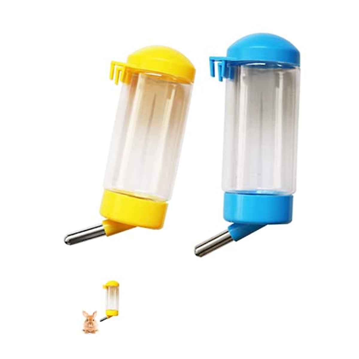 LAPXSNZD 2Pcs 16Oz No Drip Small Animal Water Bottle,Bpa Free Best Water Bottle for Small Pet/Bunny/Ferret/Hamster/Rabbit(Colors are Random)