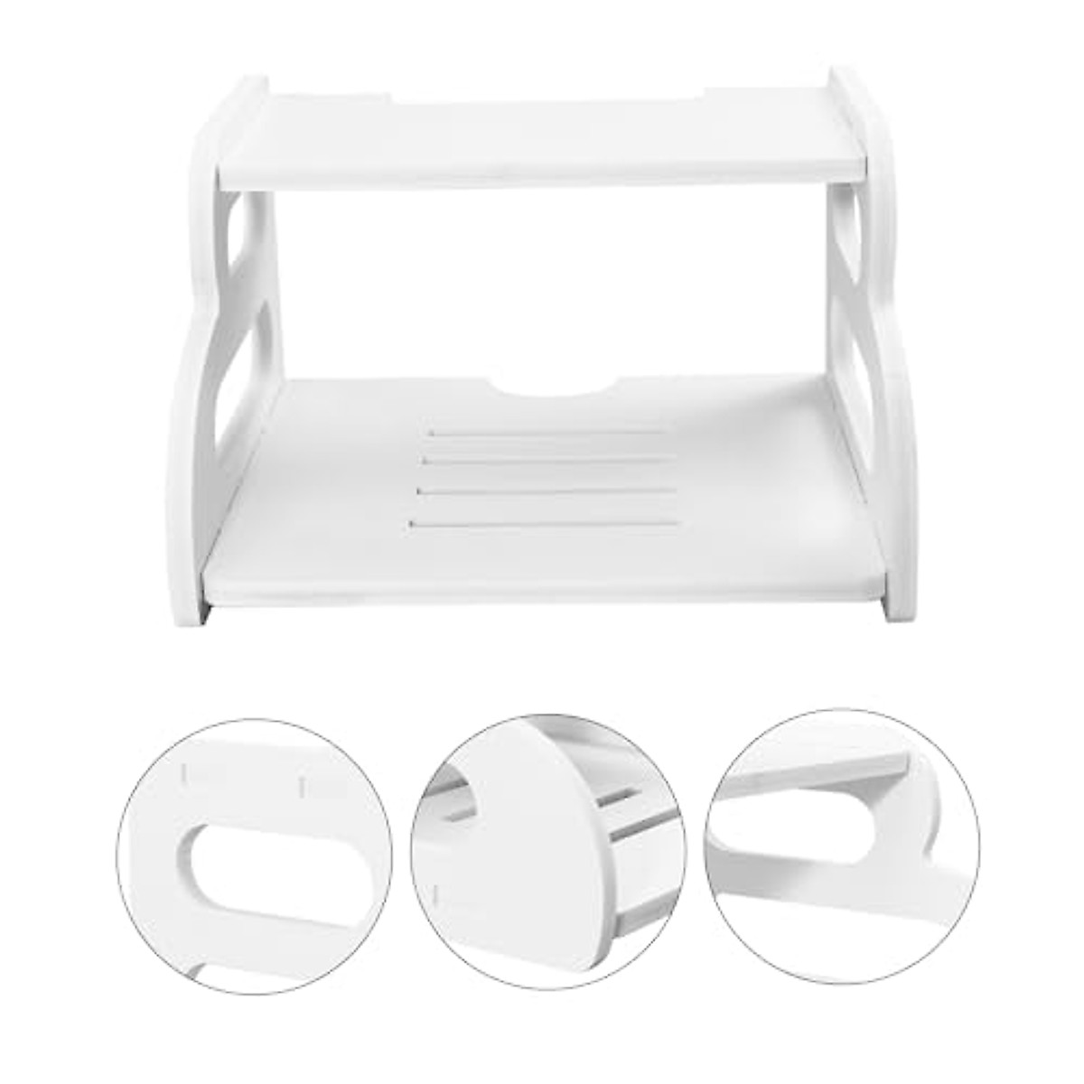 SOESFOUFU 1pc Router Rack Floating Wall Mounted Shelf Storage Shelves for Kitchen Storage Rack Monitor Wall Mounting Brackets Household Router Holder Home Storage Holder White Foam Board