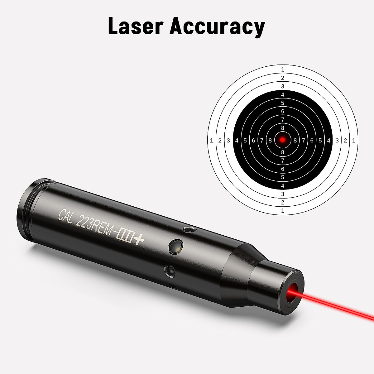 MidTen Bore Sight Laser 223 5.56mm/ 9mm/12 Gauge Laser Bore Sight with Extra Batteries