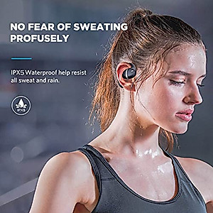 ESSONIO Open Ear Headphones Bone Conduction Headphones Noise Cancelling Headphones Bluetooth Workout Headphones Open Ear Earbuds for Sports for Men
