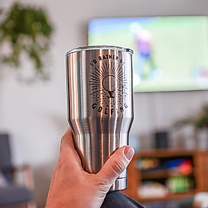 Magic Pine I'd Rather Be Golfing Insulated Stainless Steel Tumbler w Lid, (30 Ounce) Funny Golf Gift for Golfers - Mug for Travel, Fathers Day, Birthday, Coffee, Dad, Gag Gift, Flask for the Course