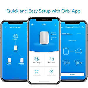 Netgear orbi Whole Home Mesh Wifi System with Tri-Band - Wireless router replacement, Eliminate Wifi Dead Zones, Up to 5000 Sqft, 2pk (rbk50)
