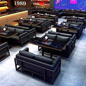1987vroma Create The Perfect Atmosphere with Our Bar Music Set and Stylish Restaurant Furniture Combo! (Double Sofa)