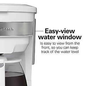 Hamilton Beach 12 Cup Programmable Drip Coffee Maker with 3 Brew Options, Glass Carafe, Auto Pause and Pour, White (46294)