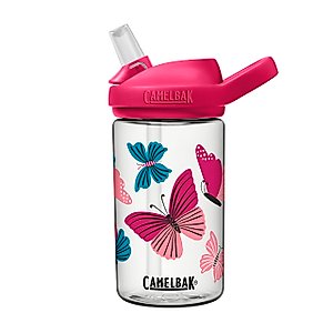 CamelBak eddy+ 14oz Kids Water Bottle with Tritan Renew – Straw Top, Leak-Proof When Closed, Colorblock Butterflies