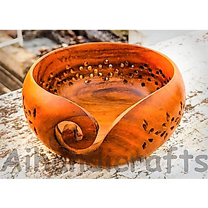 Handmade Wooden Yarn Bowl, Personalized Yarn Bowl, Knitting Crochet Thread Storage Box, Yarn Ball Bowl, Gift for Mother, Birthday Present