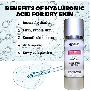 Hyaluronic Acid Protein Skin Serum Plumping Hydrating Cosmetology Professional Grade 2 Fl Oz. By ALKA VITA