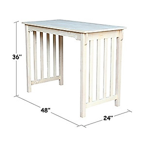 International Concepts Counter Height Mission Table, 24 by 48-Inch, Unfinished