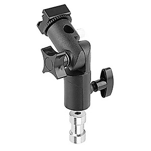 Updated Anwenk Flash Bracket Mount Flash Stand Light Stand Bracket Mount with Umbrella Holder Mount Swivel, Compatible with Canon Nikon Pentax Olympus Camera Flashes Speedlite Studio LED Light -1Pack