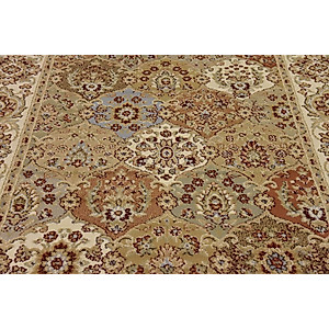 Unique Loom Voyage Collection Traditional Oriental Classic Intricate Medallion Design Area Rug, Rectangular 5' 3" x 8' 0", Ivory/Brown