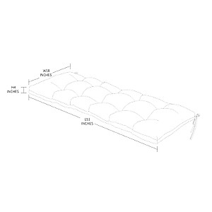 QILLOWAY Indoor/Outdoor Bench Cushion,51-Inches (Charcoal Grey/Black)