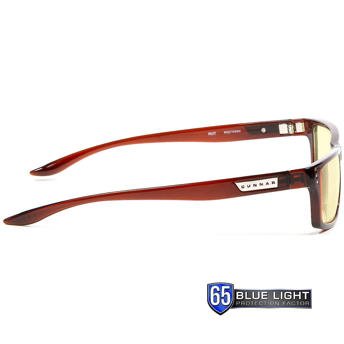 GUNNAR - Premium Gaming and Computer Glasses - Blocks 65% Blue Light - Riot, Espresso, Amber Tint