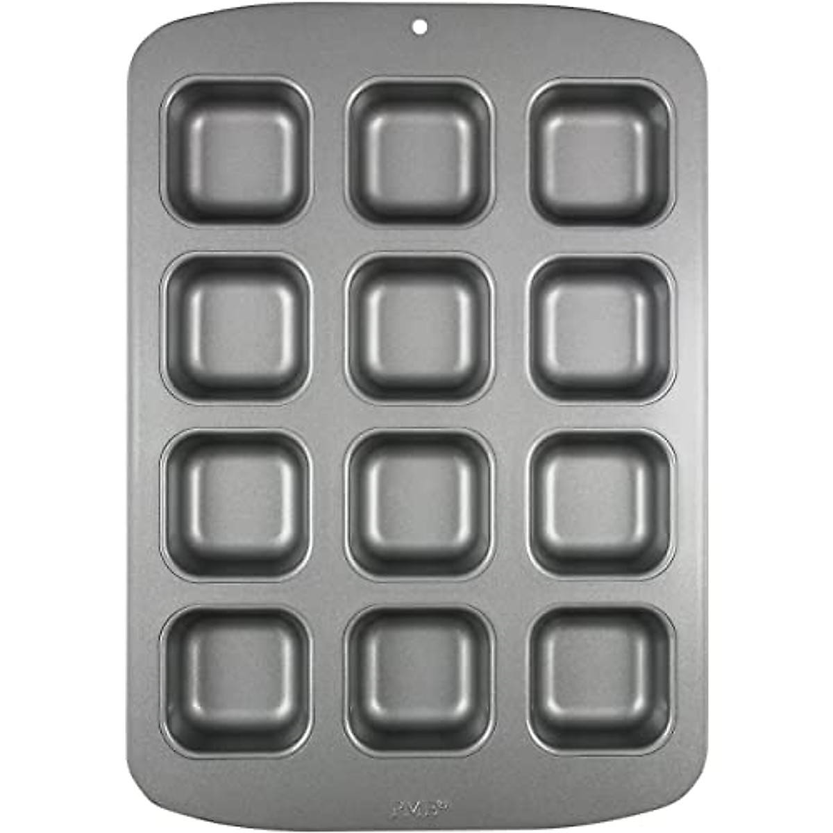 PME Non Stick Bakeware 12 Cavity Mini Square Cake Pan, Standard, Silver