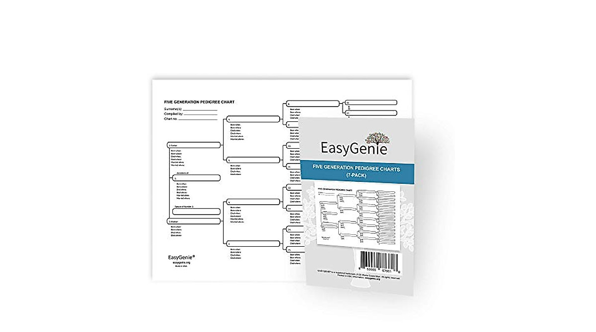 Genealogy Pedigree Charts - 5 Generations Archival-Quality Forms