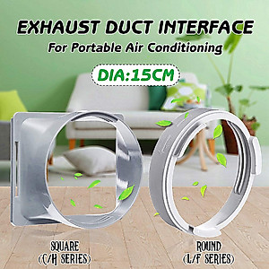 Jiecikou 5.9 inch Tube Portable A/C AC Air Conditioner Exhaust Hose Coupler/Coupling - Works with Every Mobile Air-Conditioning Unit Round (L/F Series)