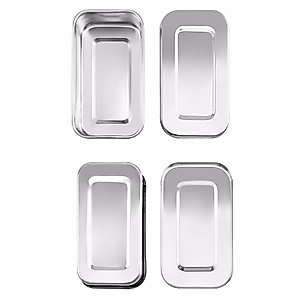 QWORK Stainless Steel Instrument Tray Organizer with Lid, 2 Pack, 8" Container, Instruments Solid Box, Square Sterilization Box Container for Lab Instrument Supplies