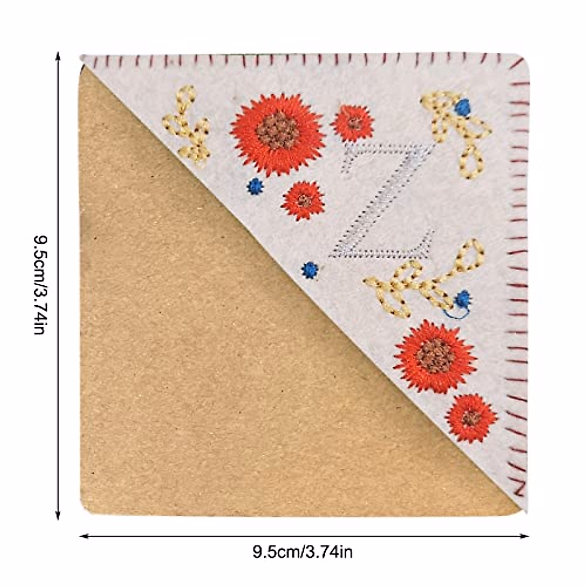 26 Letters Elegant Personalized Hand Embroidered Corner Bookmark Four Seasons Fun Bookmark Decoration Handmade Custom Letter Bookmark Hand Stitched Corner Bookmark