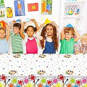 gisgfim 3 Pcs Art Party Decorations Art Paint Party Tablecloth Decoration Supplies Plastic Art Party TableCover Artist Birthday Party Decor for Kids 105 x 54 inch