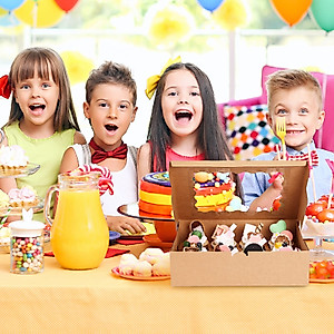 Moretoes Cupcake Boxes 24 Pcs Brown Cupcake Carrier Containers 24 Cardboard 12 Count, Kraft Bakery Boxes with Windows and Inserts to Hold Muffins & Pastries