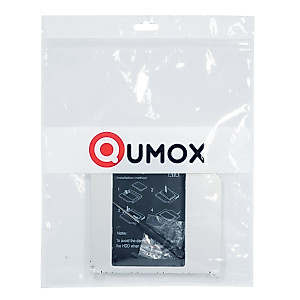 QUMOX Laptop 2nd HDD SSD DVD Bay Caddy Adapter for 2.5''/12.7mm Universal CD/DVD-ROM SATA to SATA Hard Drive External Enclosure