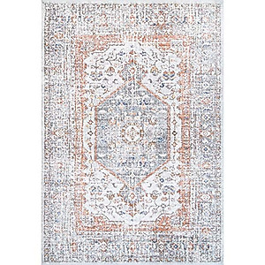 nuLOOM Jacquie Vintage Floral Area Rug, 9' x 12', Silver