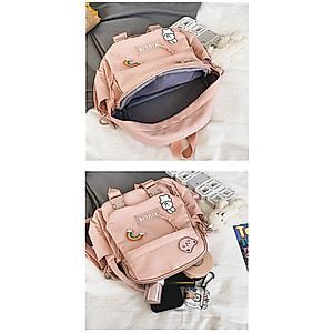 GGOOB Cute Mini Backpacks with Accessories Aesthetic Mini Backpack for Teens Kawaii Small Backpack (Black,With-Accessories)