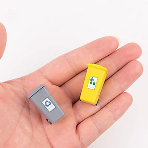 Yardwe 5pcs Garbage Cans Trash Can 1: 100 Mini Curbside Vehicle Garbage Bin Recycle Can Rubbish Storage Bin Kids Learning Educational Micro