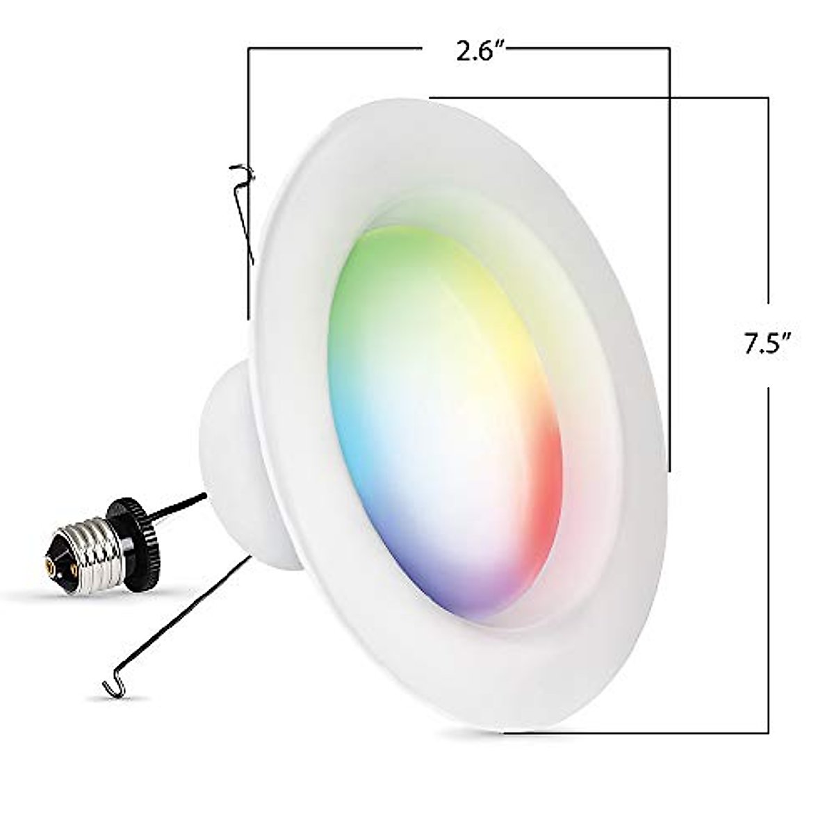 Feit Electric Smart Recessed Light, Fits Most 5-6" Can Housing, Works with Alexa or Google Assistant, Dimmable, 75W Equiv, 1000 Lumens, 2.4GHz WiFi Color Changing Downlight, LEDR6/RGBW/AG, 1 Pack