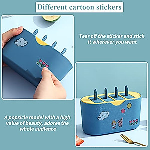 Kyraton Ice Pop Mould, Fresh Fruitsicle Frozen Pop Tray, Milticolored Set of 4 Popsicle Makers With Sticks. BPA Free.