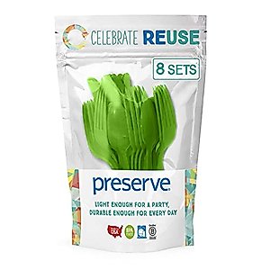 Preserve - 11101 Preserve Cutlery Set Kitchen Supplies, 24 CT, Apple Green