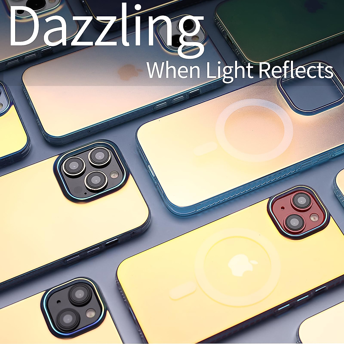 Dosanlues Iridescent Holographic Phone case for iPhone 13 Pro Max, [10FT Drop Protection] Translucent Matte Hard PC Back with Soft Silicone Edge Slim Protective for iPhone 13 Pro Max Case 6.7"