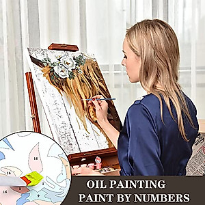 Paint by Numbers for Adults, Paint by Numbers for Kids Beginner Paint Canvas Oil Painting for Highland Cow Wall Art (Without Frame 15.7x19.7inch)