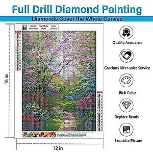 Eiazuiks Diamond Painting Kits for Adults, Landscape 5D DIY Diamond Art Kits Full Drill Diamond Dots for Gift Wall Decor and Relaxation Gem Arts 12x16 inch