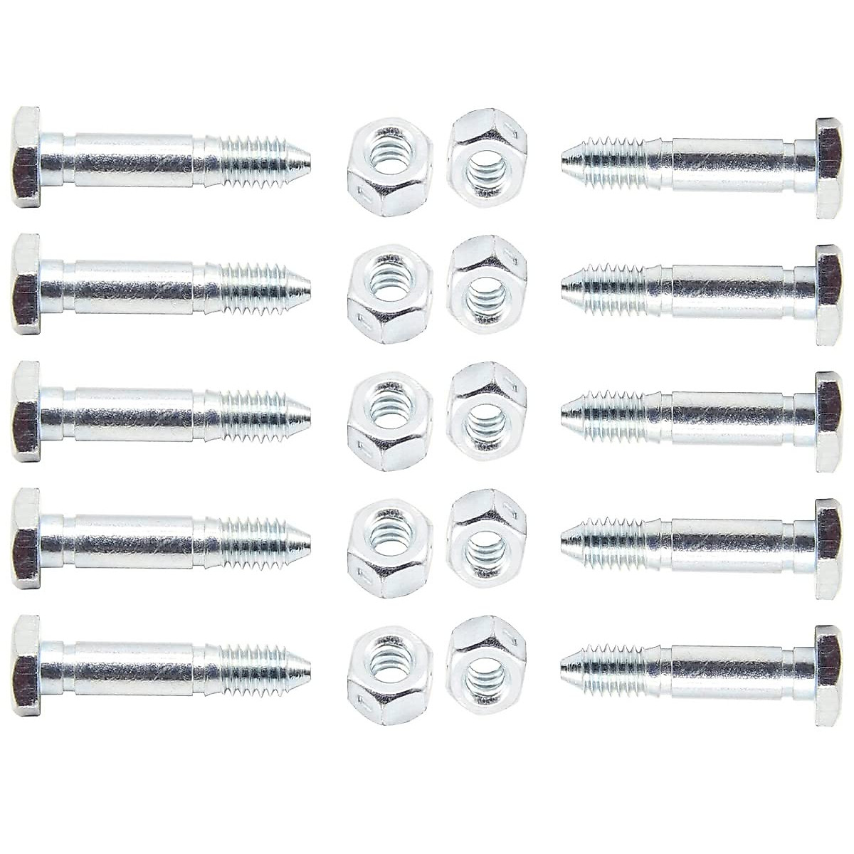 FSYHVVY fits 303160355 Shear pins and Nuts for Ariens AM123342 53200500 51001500 510015 03204300 Snowthrowers Bolt Kits（10pack）