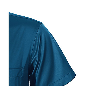 Alimens & Gentle Mens Short Sleeve Dress Shirts Casual Button Down Shirt Short Sleeve Button Up Shirt Azure Blue Large