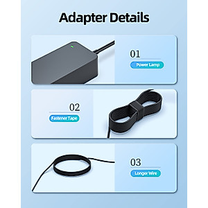 AC Charger Fit for LG 32 29 27 27GL850 32GK650F-B 32UD59-B 32UD60-B 32UK550-B 32UK50T-W 32GK850F-B 32MU59 32MU59-B 32GK65B-B 27GK750F-B 27GK75B-B 29UC88-B 29EA73-P 29UB67 29EB73 Power Supply Cord