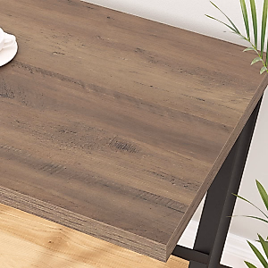 LVB Wood Computer Desk, Rustic Home Office Executive Desk for Bedroom, Industrial Wooden Computer Writing Study Work Gaming Table, Modern Metal PC Student Simple Desk with Storage, 55 Inch, Rustic Oak