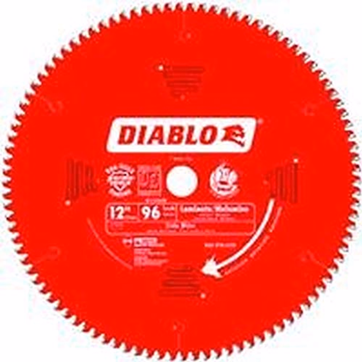 Freud D1296N Diablo 12" 96 Tooth TCG Non-Ferrous Miter Saw Blade 1" Arbor