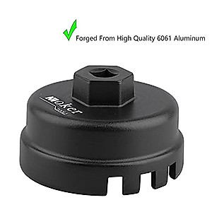 Moker Oil Filter Wrench for Toyota Corolla/Prius 64mm 14 Flute Oil Filter Wrench Tool for Toyota/Lexus/Scion 1.8 Liter Engines,Fits Prius,Prius V,Corolla,Matrix,CT200h,iM,iQ,xD