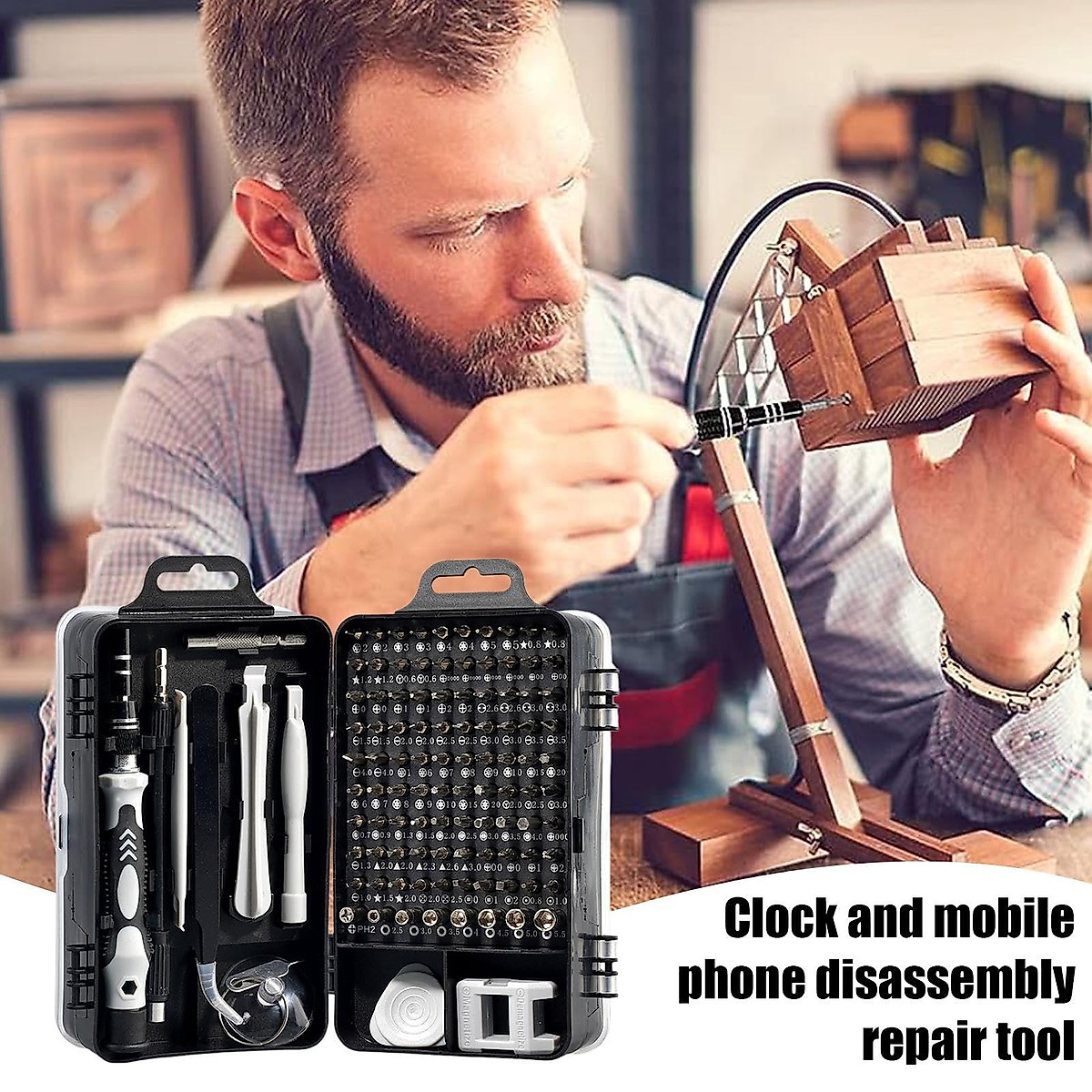 Electric Screw Driver, 115 in 1 Magnetic Repair Tool Kit, Rechargeable Precision Screwdriver Set, Anti Slip Durable Designed Screwdriver and Box, Battery Powered Screwdriver for Pc Cellphone Computer