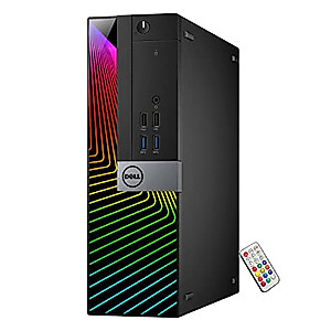 Dell OptiPlex Small Form Factor Desktop Computer with RGB Lights i7 6700 3.4 GHz 16GB RAM 512GB SSD Win 10 Pro WiFi, Keyboard & Mouse HDMI (Renewed)