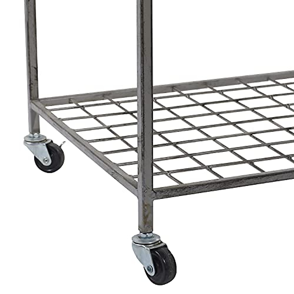 Deco 79 Metal Trapezoid Storage Cart with Wheels, 28" x 18" x 36", Gray