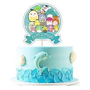 25pcs 𝓢𝓺𝓾𝓲𝓼𝓱𝓶𝓪𝓵𝓵𝓸𝔀𝓼 Birthday Party Supplies, 𝓢𝓺𝓾𝓲𝓼𝓱𝓶𝓪𝓵𝓵𝓸𝔀𝓼 Birthday Party Decorations include Cake toppers and Cupcake Toppers Sets