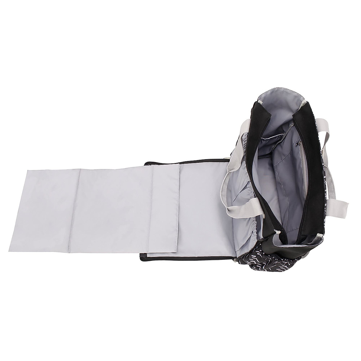 iPack Baby 13In Drop Front Diaper Bag Tote, Arrow Print | Gray, CP00439, Grey, Large