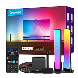 Govee LED Strip Lights & Light Bars with Camera, Smart Wi-Fi RGBIC DreamView T1 Pro LED Lights for TV (55-65 inches), Video & Music Sync TV Backlight for Gaming & Movies, Work with Alexa & Google Home