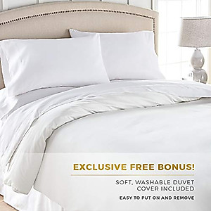 Harmonia Blanket 20 lbs :: Cotton Shell, Glass Bead Fill, 60" x 80", White + Duvet Cover, Weighted Blanket Adult 20 lbs