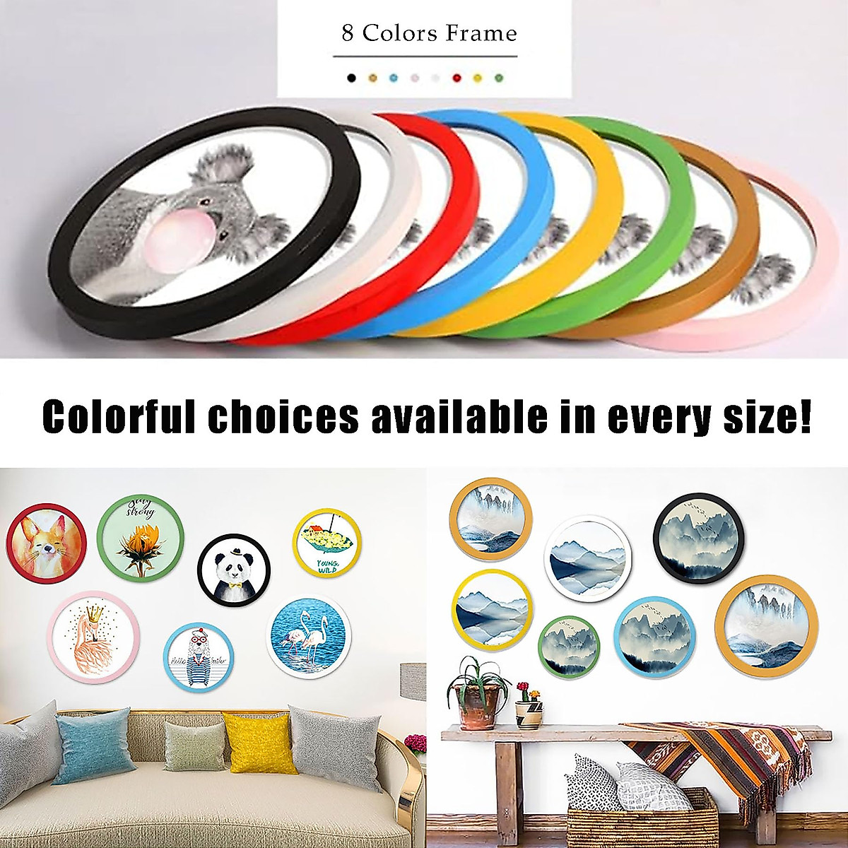 Colorful Round Photo Frame for Stylish Home Decor
