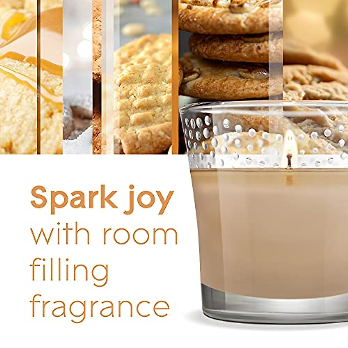 Glade Candle Jar, Air Freshener, Cookie Caramel Rush, 3.4 Oz