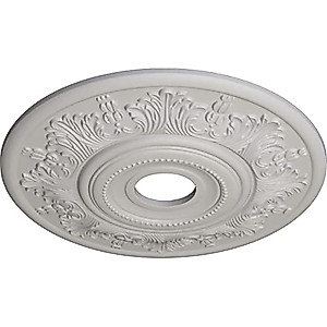 Ekena Millwork CM20VIUWF Vienna Ceiling Medallion, 20"OD x 3 1/2"ID x 1 1/2"P, Hand-Painted Ultra Pure White