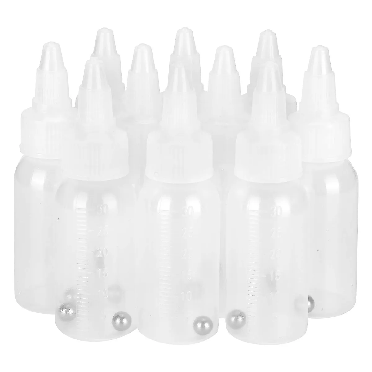 10Pcs Empty Airbrush Bottles, 30ml Paint Storage Bottles Replacement Jars with Scale
